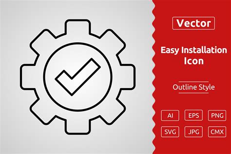 Vector Easy Installation Outline Icon Graphic By Muhammad Atiq