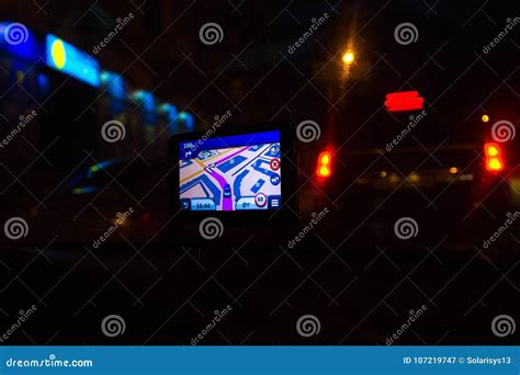 GPS Or Global Positioning System Car Navigation Device Stock Image Image Of Interior