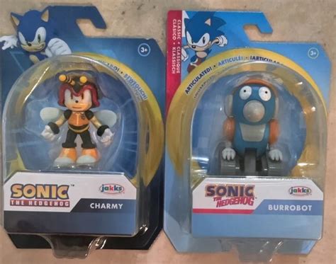 Jakks Sonic The Hedgehog Charmy Bee And Burrobot 25” Action Figure Lot