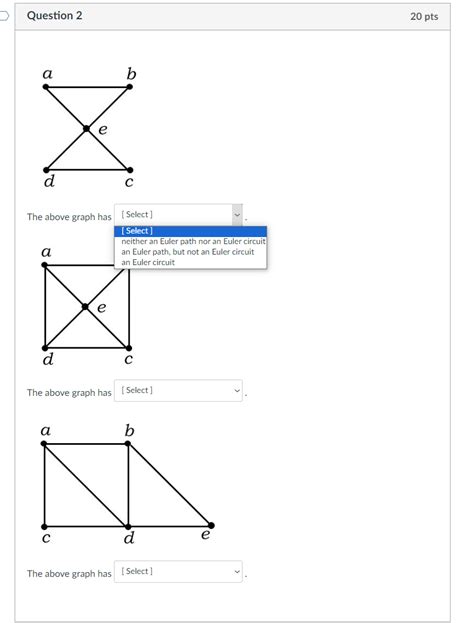 Solved The Above Graph Has Select Neither An Euler Path Chegg