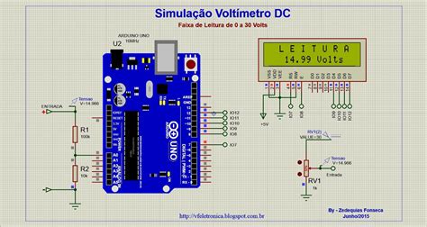 Vf Arduino Simulação No Proteus 81 De Um Voltimetro Dc De 0 A 30