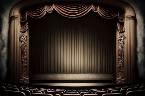 Premium Ai Image Illustration Empty Theater Stage Ai Generated Image