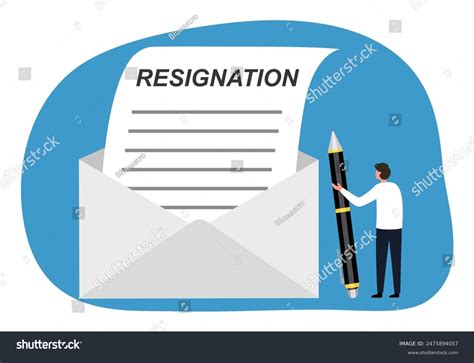 Man Write Resignation Letter Quit Job Stock Vector Royalty Free