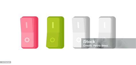 버튼 세트를 켜거나 끕니다 현실적인 토글 스위치를 켜거나 끕니다 제어 전등을 위한 스위치 벡터 그림 3차원 형태에 대한 스톡 벡터 아트 및 기타 이미지 Istock