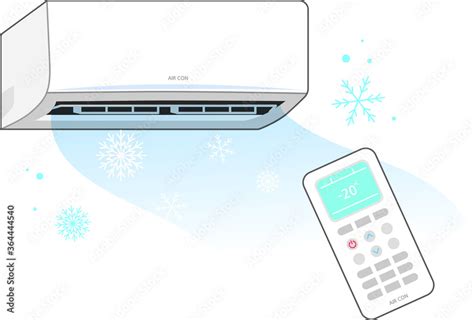 리모컨으로 에어컨을 작동 시키고 있다 벡터 삽화 Stock Vector Adobe Stock