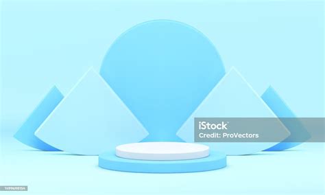 3d 연단 블루 실린더 레벨 무대 제품 프로모션 프리젠 테이션 쇼케이스 광고 현실적인 벡터 0명에 대한 스톡 벡터 아트 및 기타