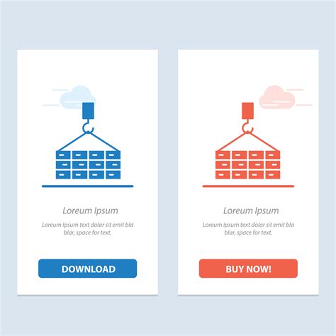 Building Cargo Construction Crane Blue And Red Download And Buy Now Web Widget Card Template