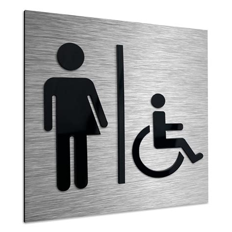 Buy AlÚmadesignco Gender Neutral Accessible Bathroom Sign Transgender