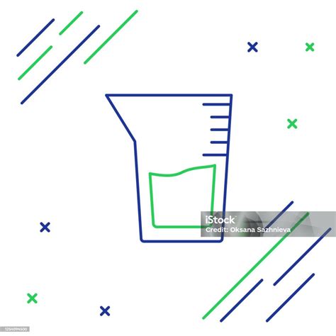 線實驗室玻璃器或燒杯圖標隔離在白色背景五顏六色的輪廓概念向量向量圖形及更多健保和醫療圖片 健保和醫療 分析 剪裁圖 Istock