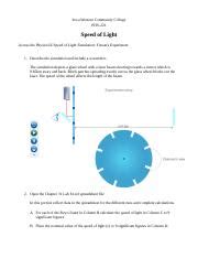 Exploring The Speed Of Light Simulation Fizeau S Experiment At Course Hero