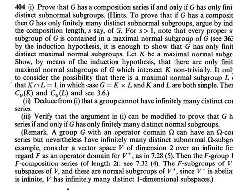 Solved 404 I Prove That G Has A Composition Series If And