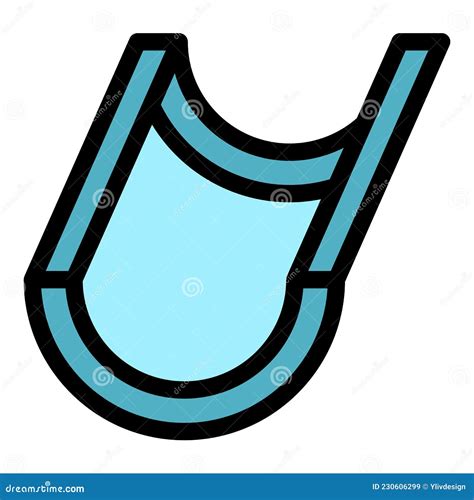 Gutter Silhouette Water Roof Cartoon Illustration Isolated On White
