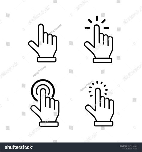 Hand Clicking Icon Finger Cursor Vector Stock Vector Royalty Free Shutterstock