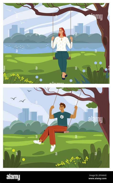 Swing Tree Cut Out Stock Images Pictures Alamy