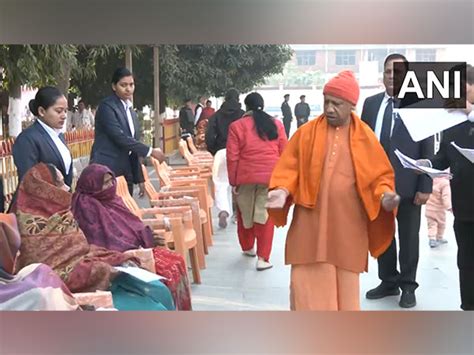 Cm Yogi Adityanath Holds Janta Darshan At Gorakhnath Temple