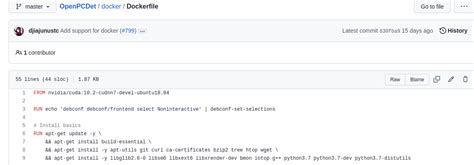 Building Deep Learning Model Based On Dockerfile Openpcdet