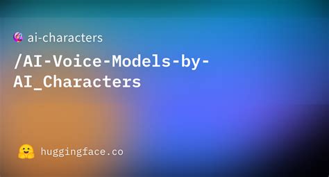 Ai Charactersai Voice Models By Aicharacters · Hugging Face