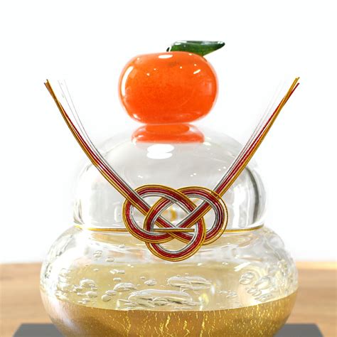【楽天市場】ガラスの鏡餅 特大（ll） Glass Calico グラスキャリコ ハンドメイド ガラスアート 化粧箱付 ガラス かがみもち