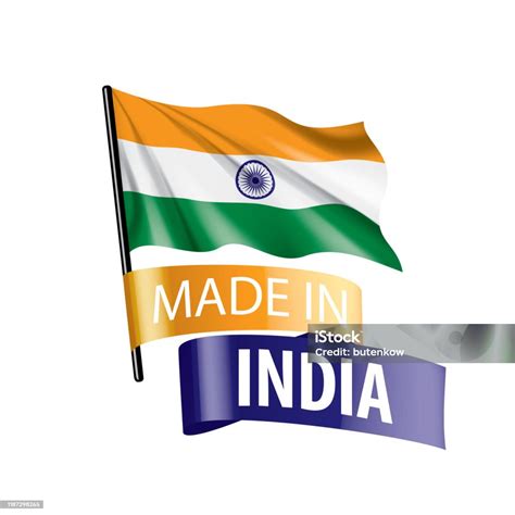 Indienflagge Vektorillustration Auf Weißem Hintergrund Stock Vektor Art