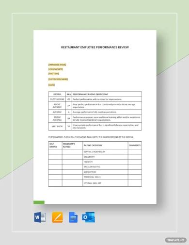 Employee Performance Review Examples Google Docs Word Apple