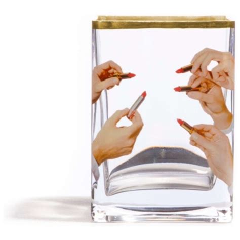 Ваза стеклянная куб 14х10 см прозрачная разноцветная Lipsticks Small купить за 8140 руб в