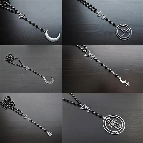 Chains Satan Lucifer Lilith Rosary Necklace Alternative Gothic