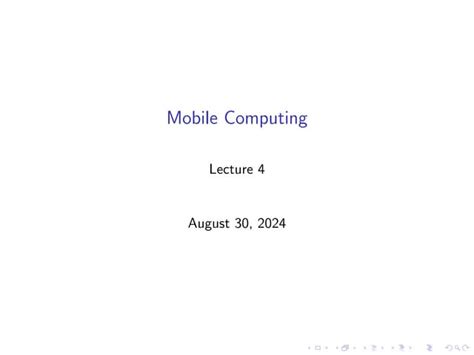 Mobile Computing Ubiquitious Computing1 Ppt