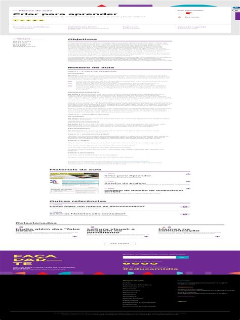 Criar Para Aprender Educamídia Pdf Aprendizado Narrativa