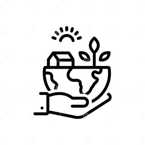 Black Line Icon For Save Our Environment Save And Natural Stock