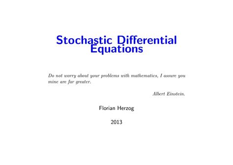 Stochastic Differential Equations Idsc