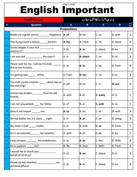 English 1000 Most Repeated Mcqs By Testpointpk ٰpdf Hair Care Beauty