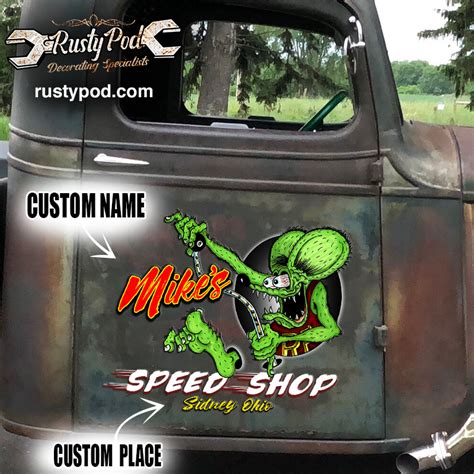 Personalized Rat Fink Lettering Vinyl Sticker 10723 Rustypod Store