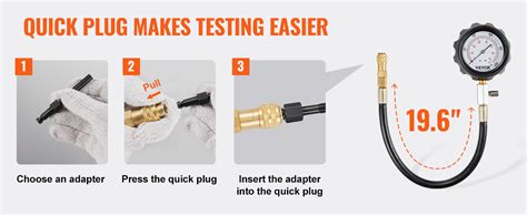 Vevor Diesel Engine Compression Tester 18 Pcs Cylinder Pressure Test Tool Kit With 0 1000 Psi
