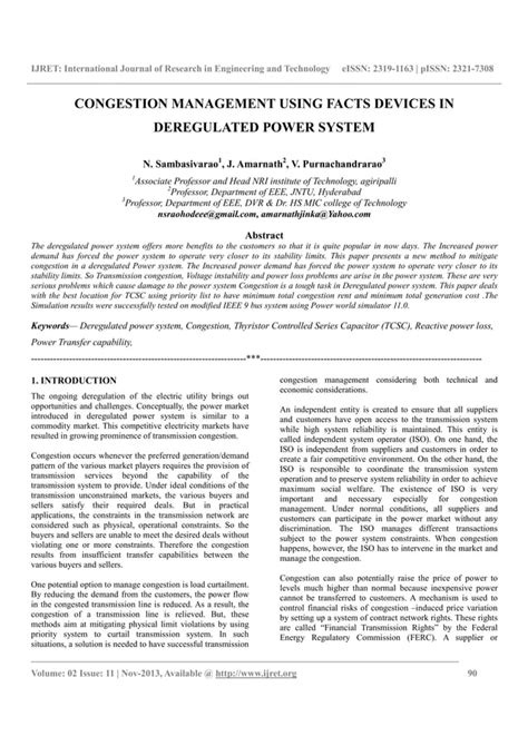 Congestion Management Using Facts Devices In Pdf Computer