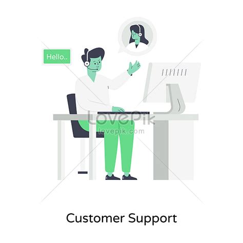고객 지원 플랫 일러스트레이션 일러스트 무료 다운로드 Lovepik