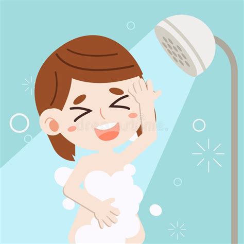 Rutina Diaria Tomar Una Ducha Stock De Ilustración Ilustración De