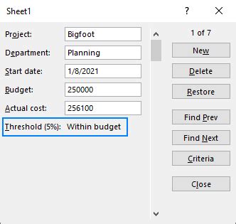 Creating Excel Data Forms