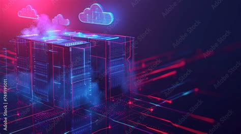 Server Room Cloud Storage Data Data Center Data Protection Stock Illustration Adobe Stock