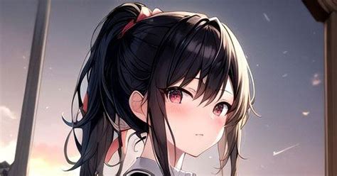 Spellai Ai（spellai）生成。黒髪ポニーテール マーチのイラスト Pixiv
