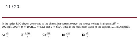 solved in the series rlc circuit connected to the