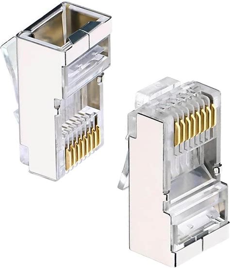 Nexus Rj45 Cat6a And Cat6 Connector Plug 100 Pack Ftp 8p8c Shielded