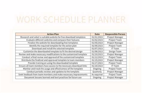 透過個人化的工作日程規劃器優化您的生產力 Excel模板範本素材免費下載 Pikbest