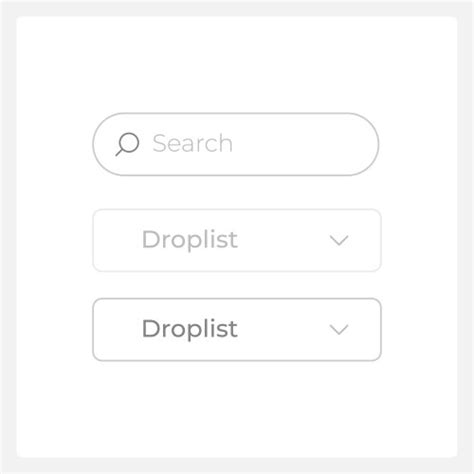 Activated Droplist Ui Element Template Royalty Free Vector