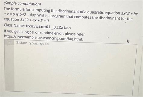Solved Java Simple Computation The Formula For Computin