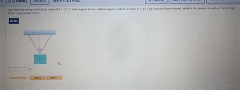 Solved Two Identical Strings Making An Angle Of θ253∘ With