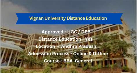 Vignan University Distance Education Admission Courses Eligibility Fee Last Date