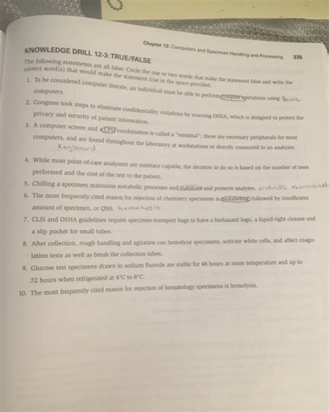 Solved Knowledge Drill 12 3truefalse Apter 12 Computers