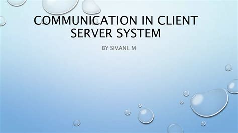 Communication In Client Server Systempptx