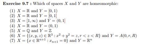 Solved Exercise 97 Which Of Spaces X And Y Are