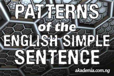 Patterns Of The English Simple Sentence Akademia
